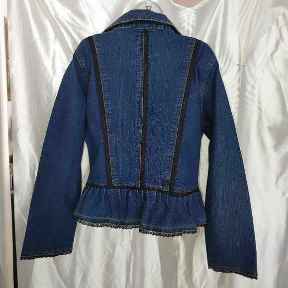 New Identity | Jackets & Coats | New Identity Denim Black Lace Peblum ...